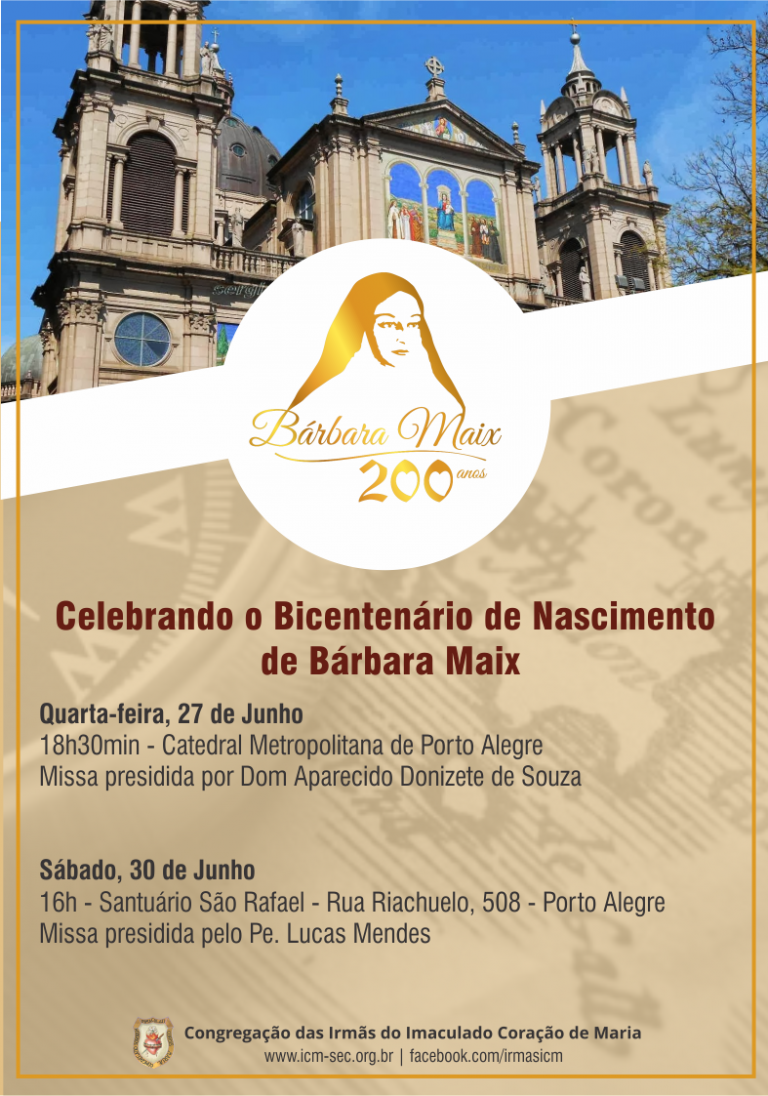 Missas marcam 200 anos de Barbara Maix - Regional Sul 3 da CNBB